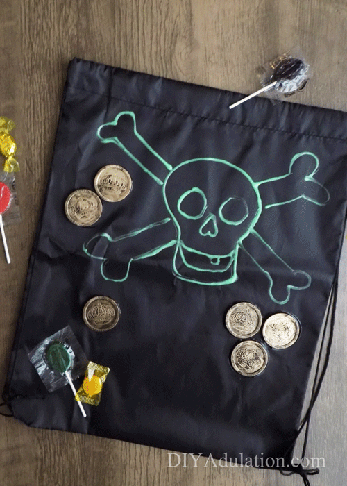 DIY Glowing Pirate Trick-or-Treat Bag - DIY Adulation