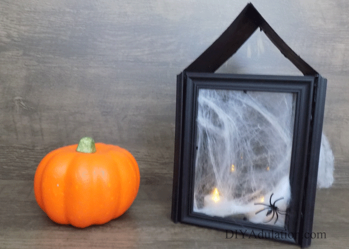 DIY Spooky Spider Web Halloween Lantern - DIY Adulation