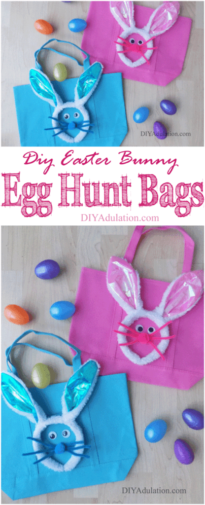 DIY Easter Bunny Egg Hunt Bags | Easy Easter Craft - DIY Adulation