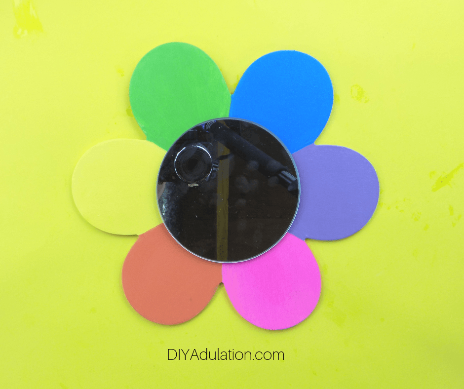 Rainbow DIY Flower Mirrors Wall Art - DIY Adulation
