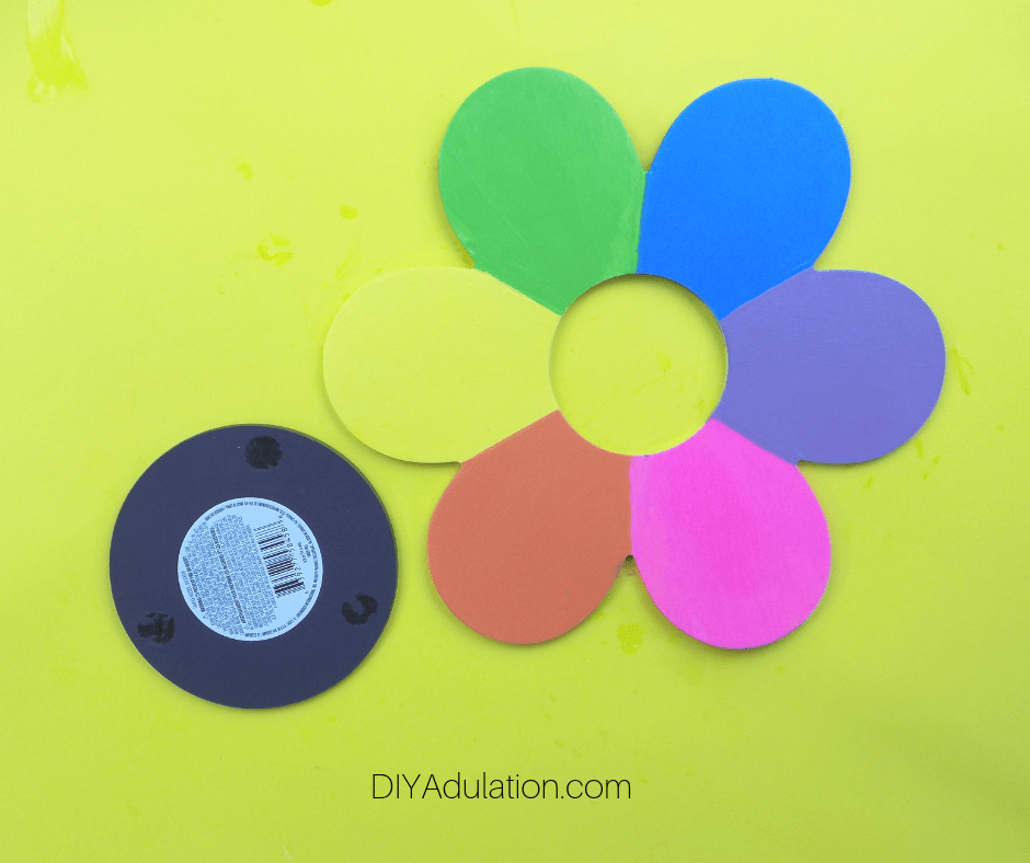 Rainbow DIY Flower Mirrors Wall Art - DIY Adulation