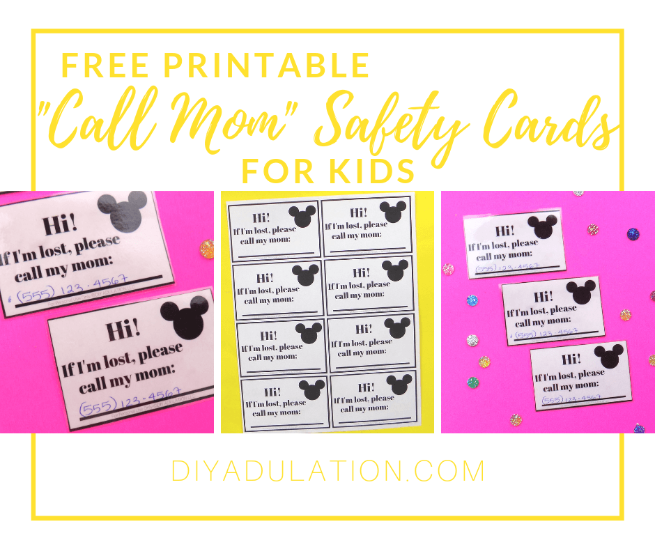 Free Printable Call Mom Safety Cards for Kids - DIY Adulation