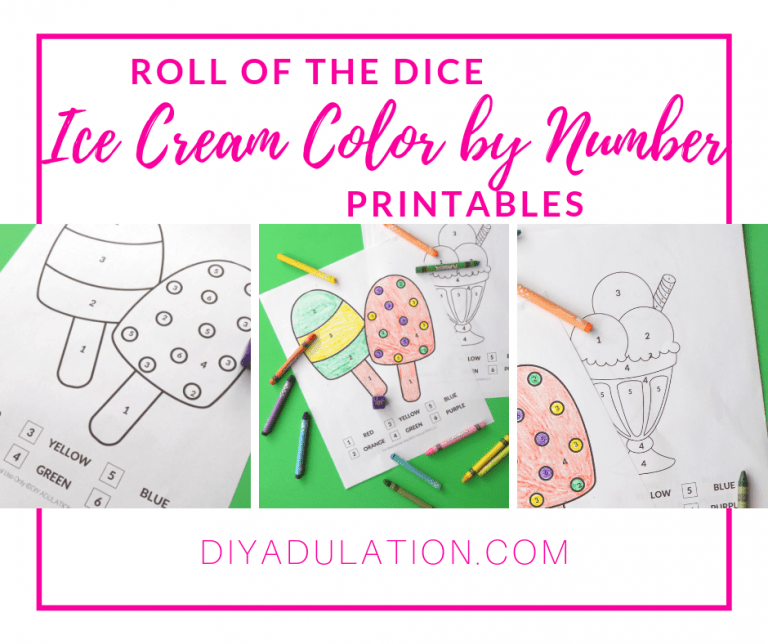 Roll of the Dice Ice Cream Color by Number Printables - DIY Adulation