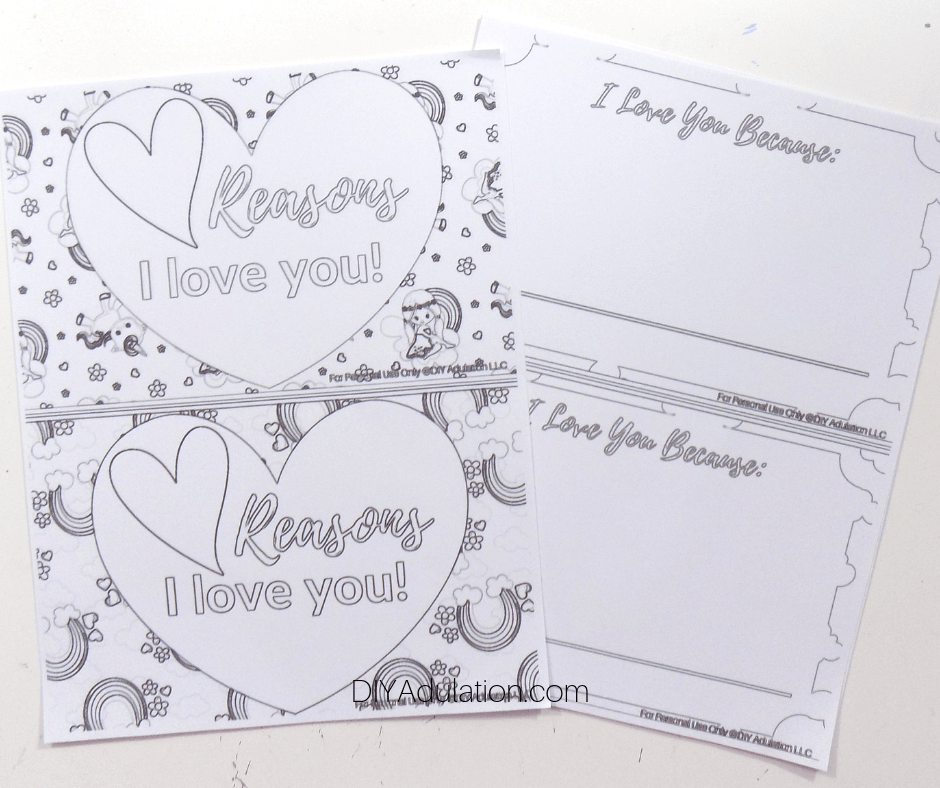 Printable DIY Reasons I Love You Valentine Book Gift - DIY Adulation