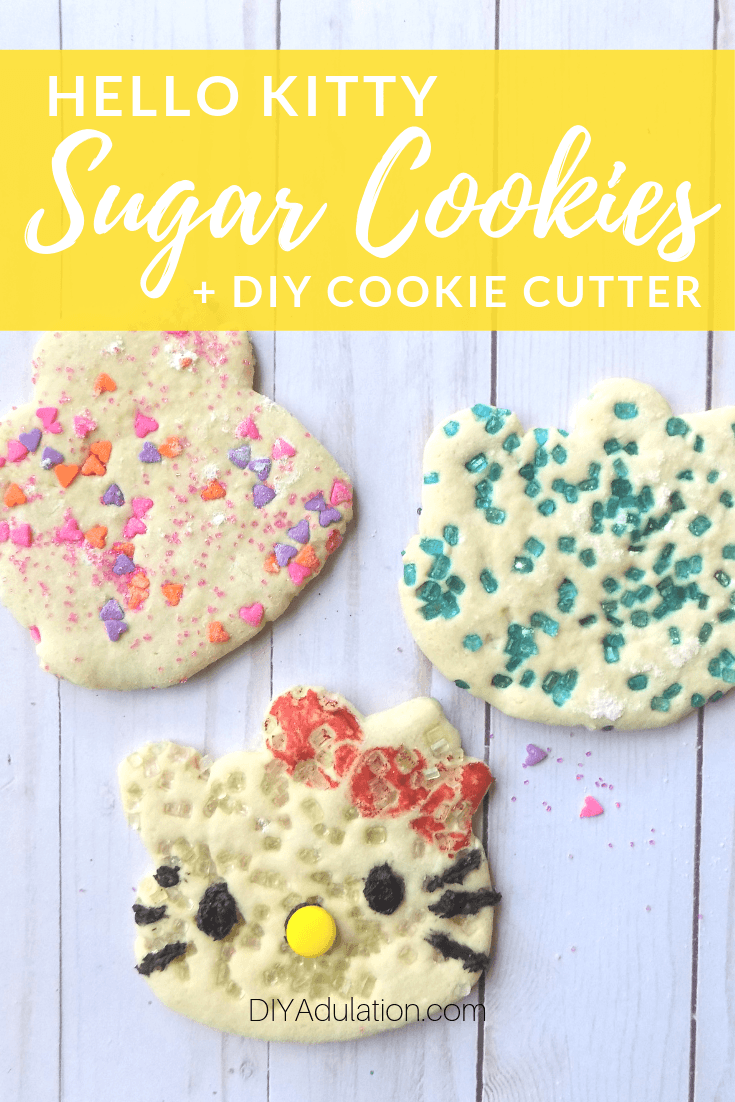 Hello Kitty Sugar Cookies with a DIY Cookie Cutter - DIY Adulation
